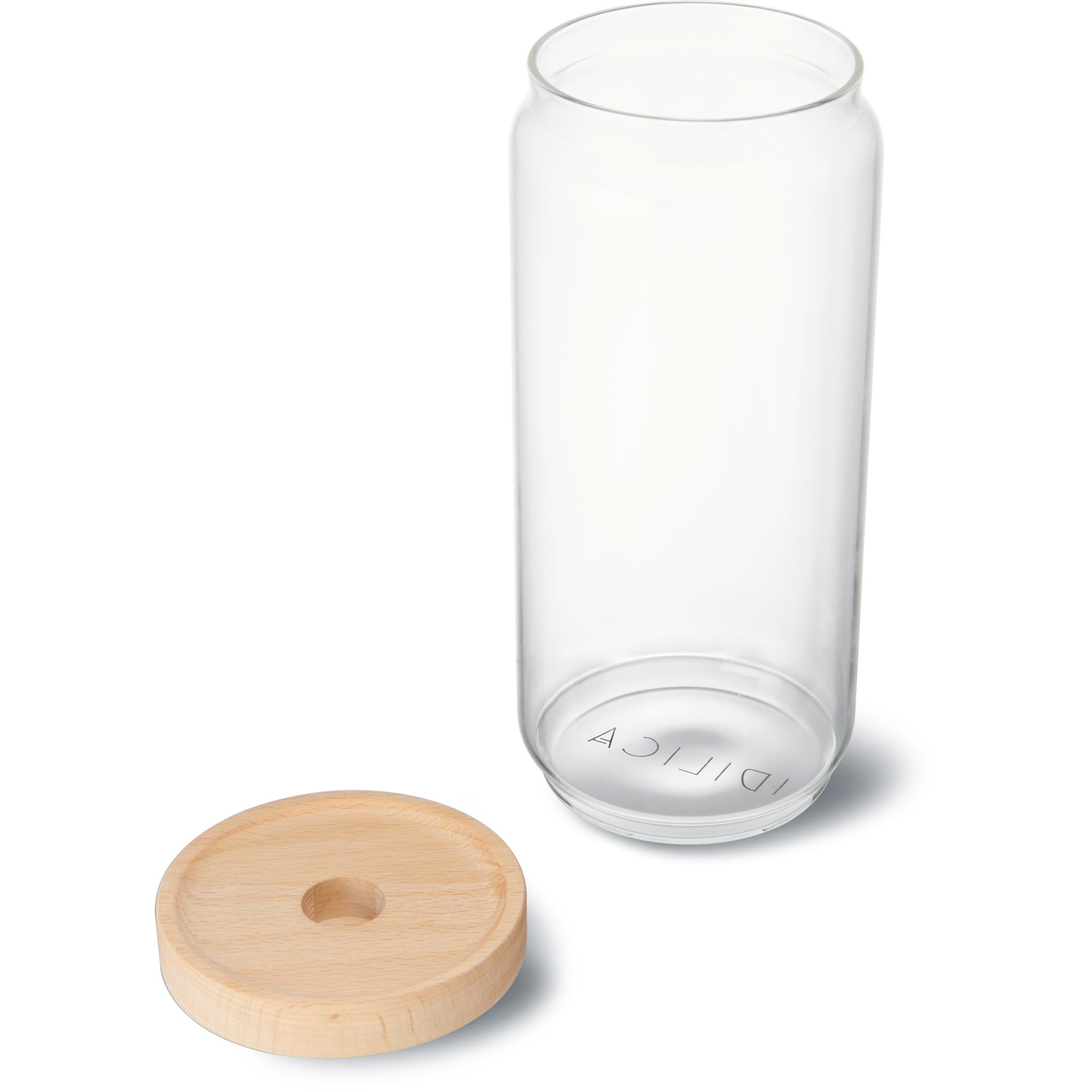 Idilica Glass Storage Jar with Beechwood Lid, 1000ml