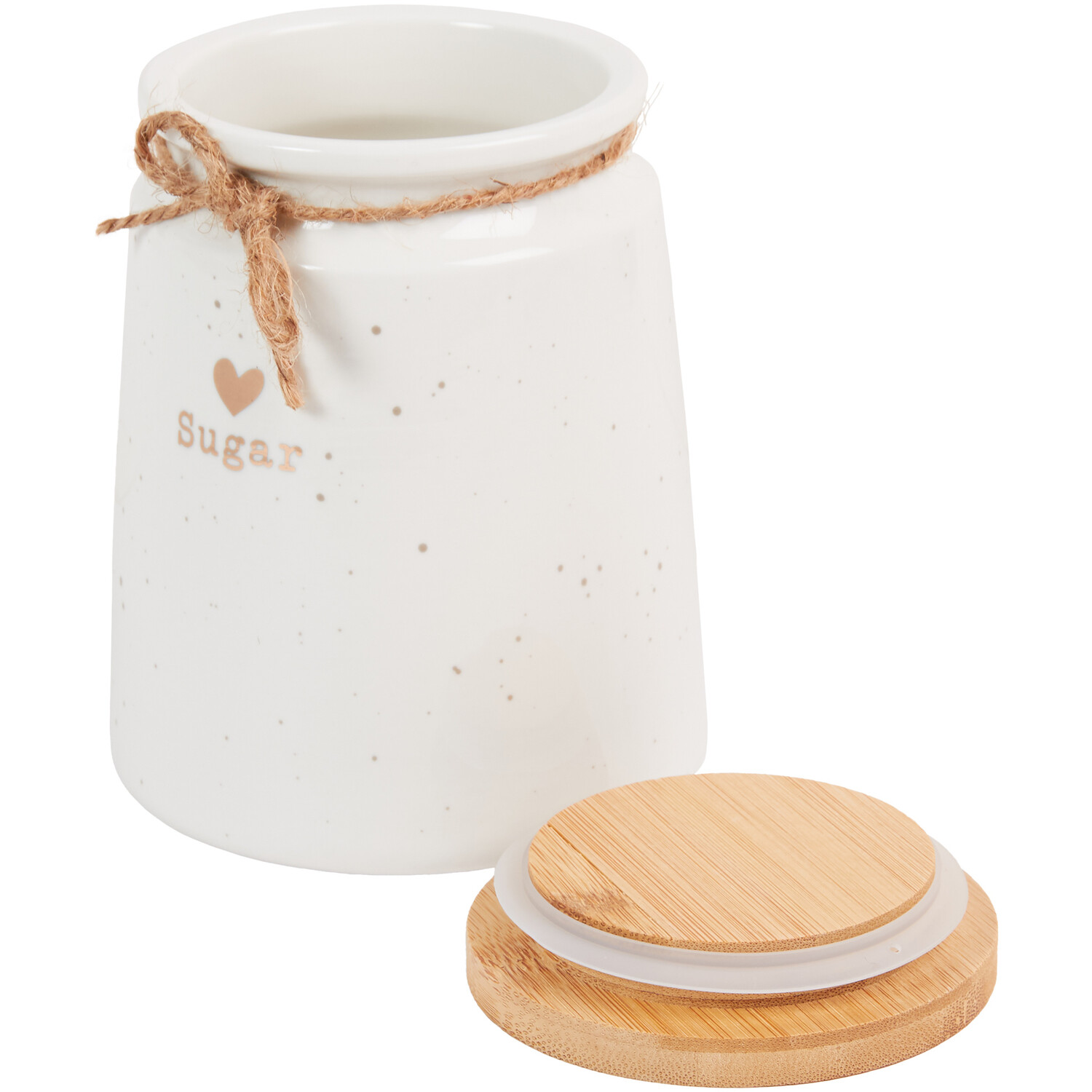 Gold Heart Canister with Bamboo Lid