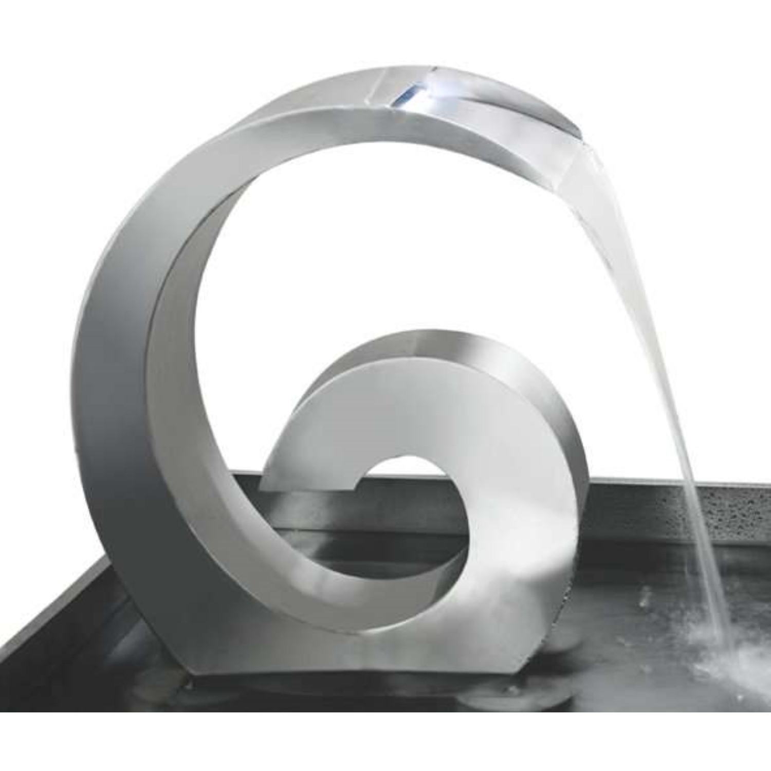 Primrose Atlantis Stainless Steel Cascade Water Feature with Lights 65cm