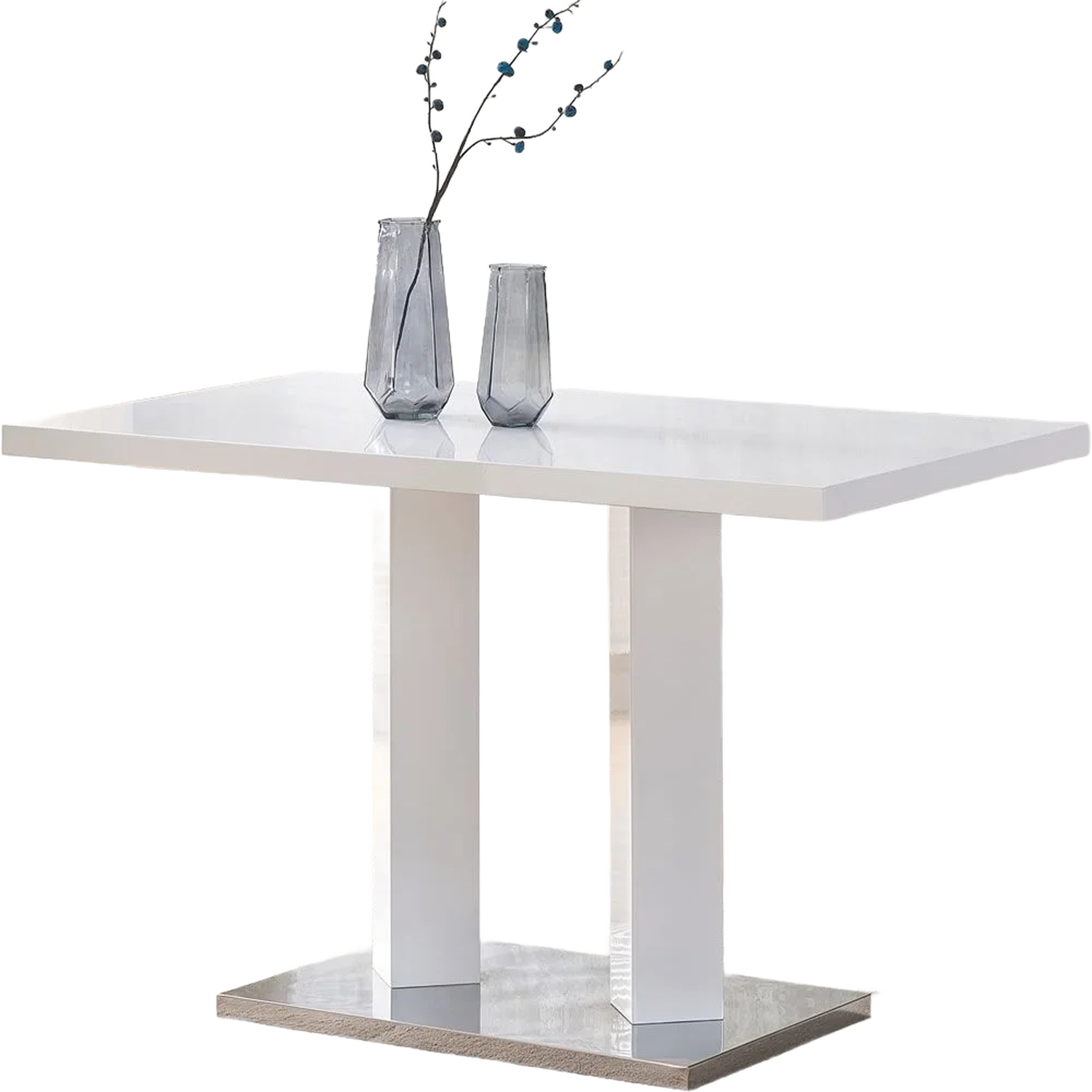 Frias 120cm High Gloss White Modern Dining Table