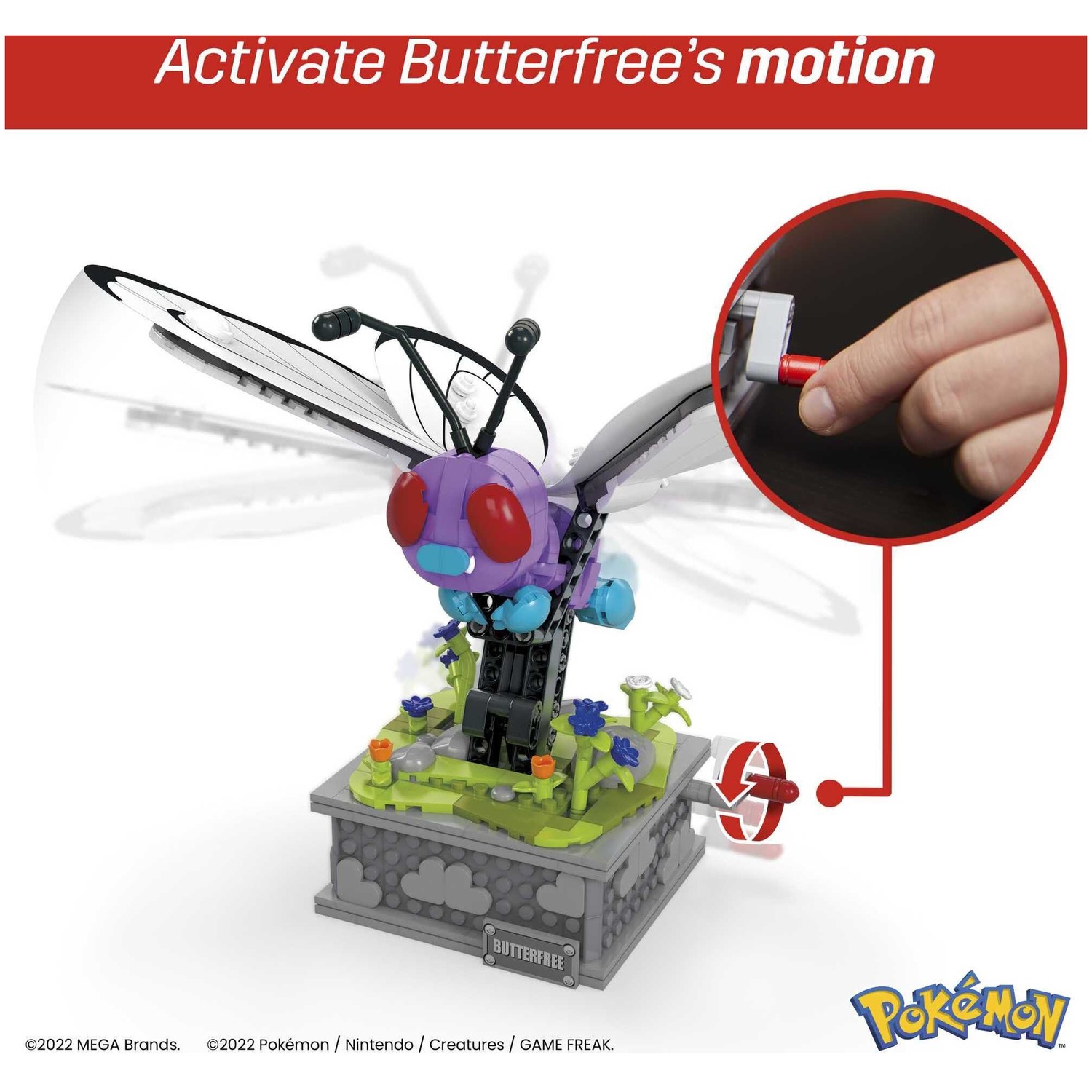 MEGA Pokemon Building Toys Set, Motion Butterfree with 582 Pieces,