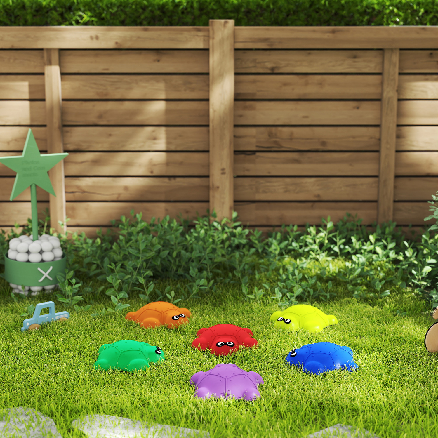 AIYAPLAY Kids Turtle-Shaped Stackable River Stones