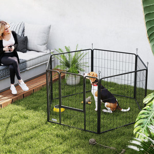PawHut 6 Panel Dog Playpen Portable Detachable for Medium Dogs 80Hcm