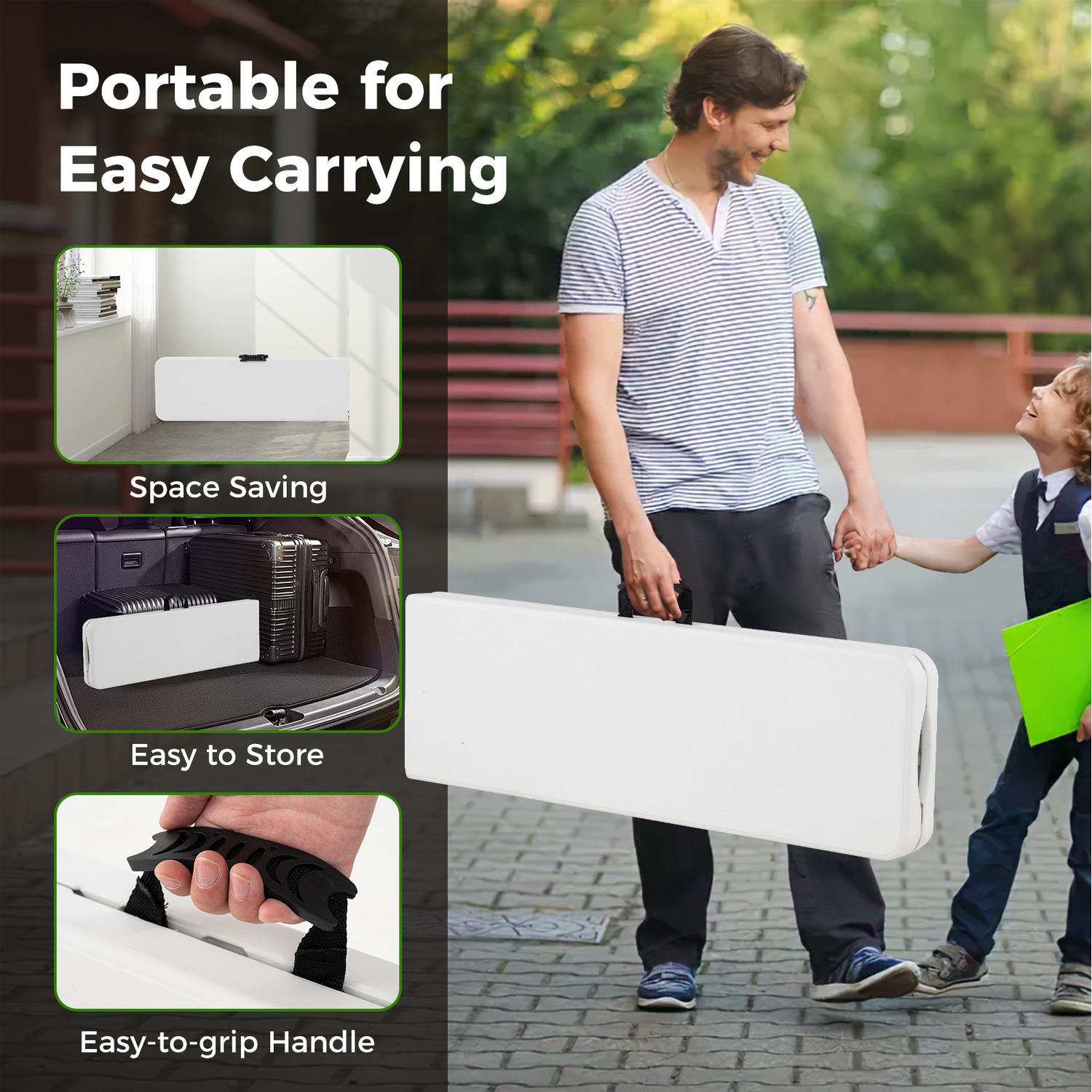 180 cm Portable Fold-in-Half Seat