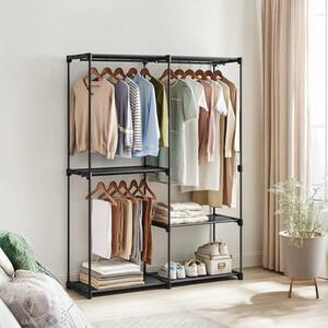 Portable Clothes Wardrobe with Shelves