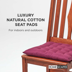 Solid Cotton Seat Pad with Button Straps