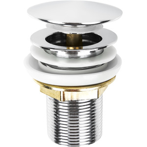 Chrome Unslotted Click Clack Basin Sink Bath Tap Waste Pop Up Push ...