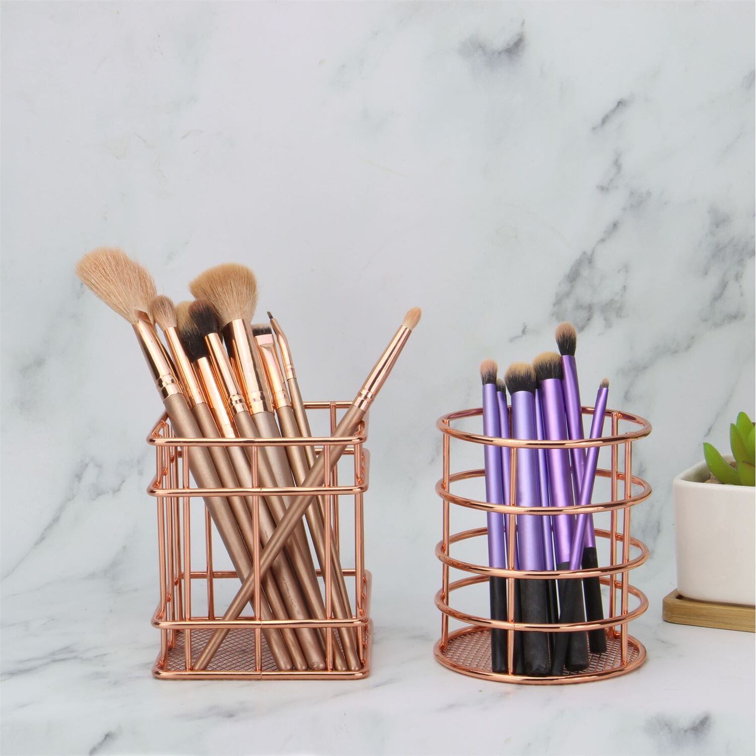 Set of 4 - Rose Gold Organisation Baskets