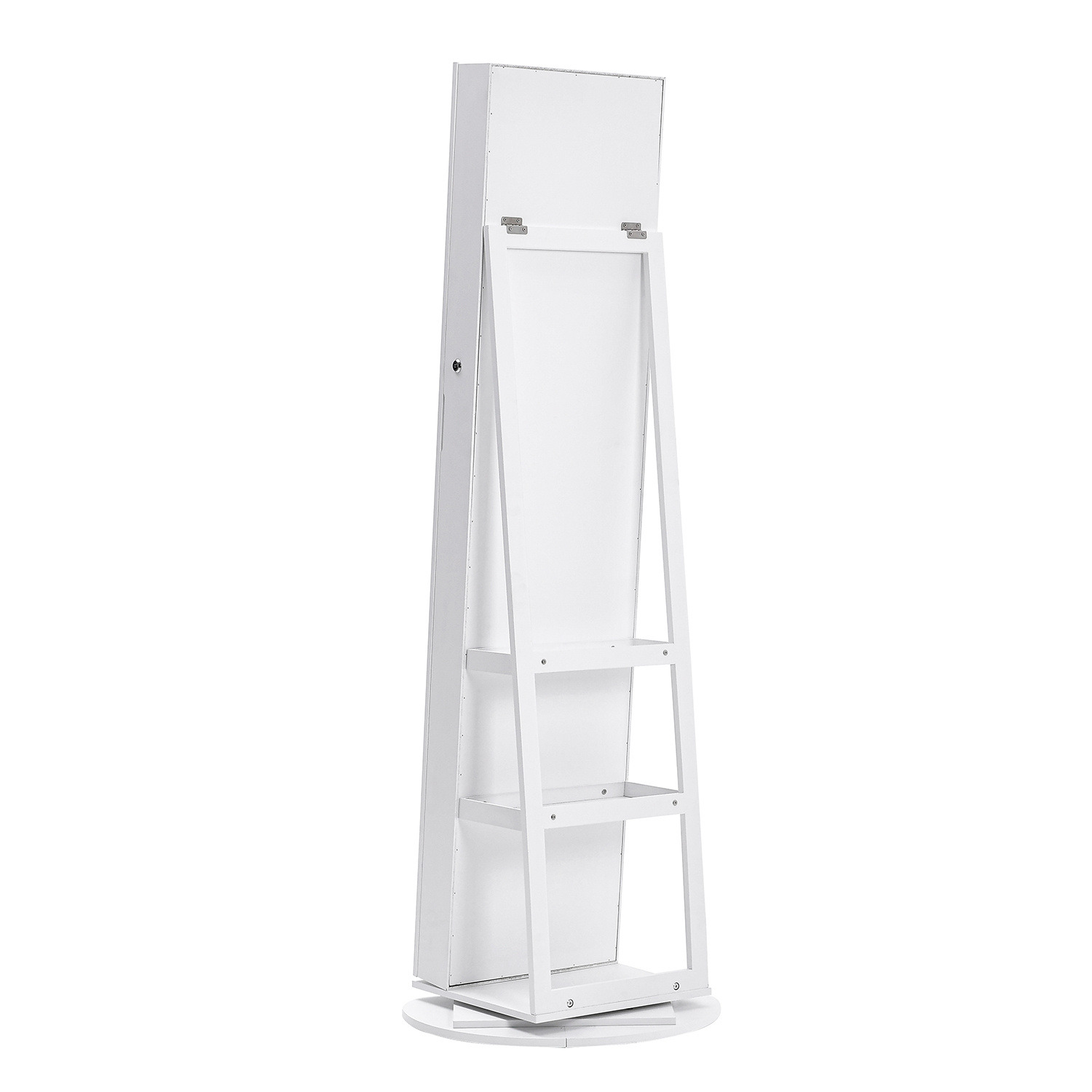 Rotateable Jewelry Cabinet Full Length Mirrored With Storage Shelf ...