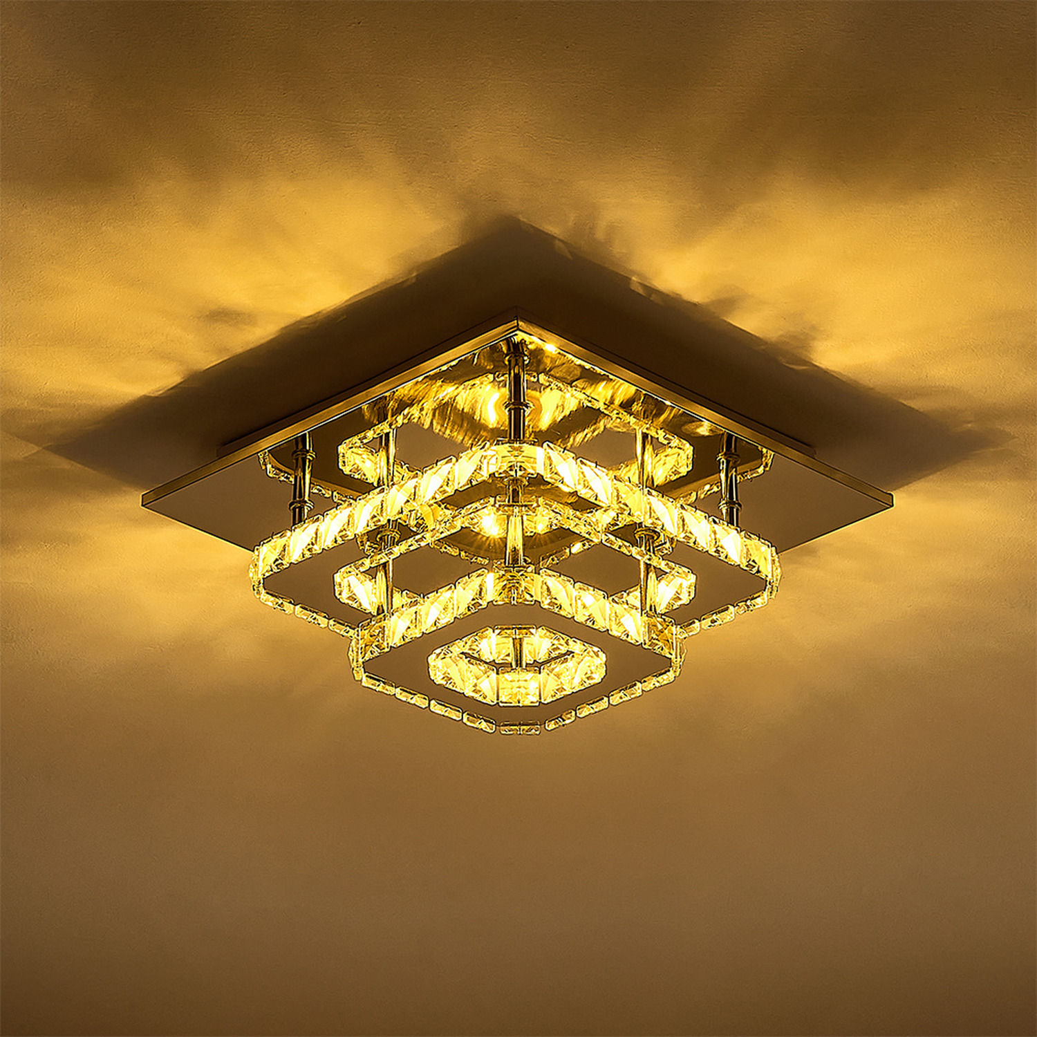 Double-tiers Crystal LED Ceiling Light