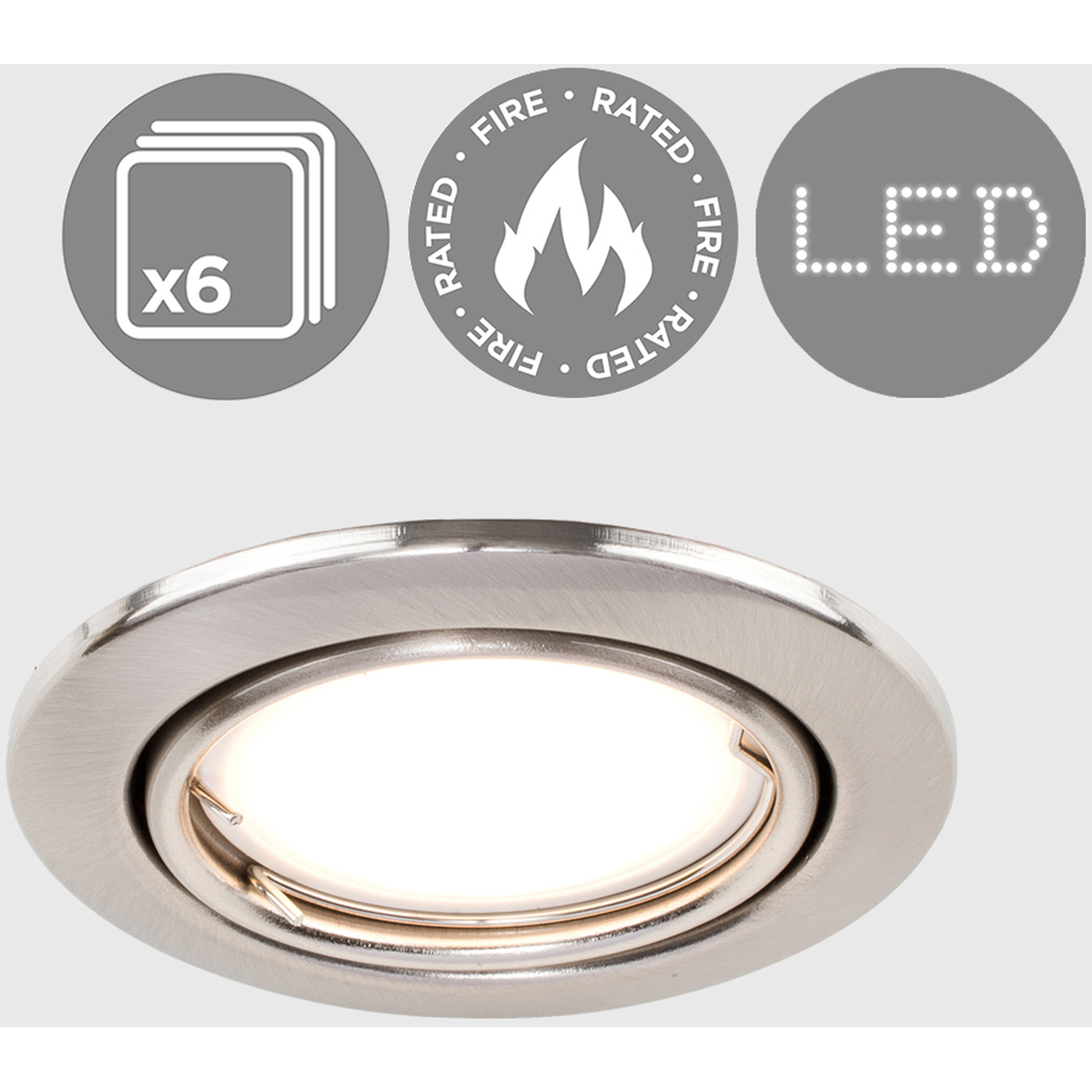 Downlight Tiltable Ceiling Light Fitting 6 Pack
