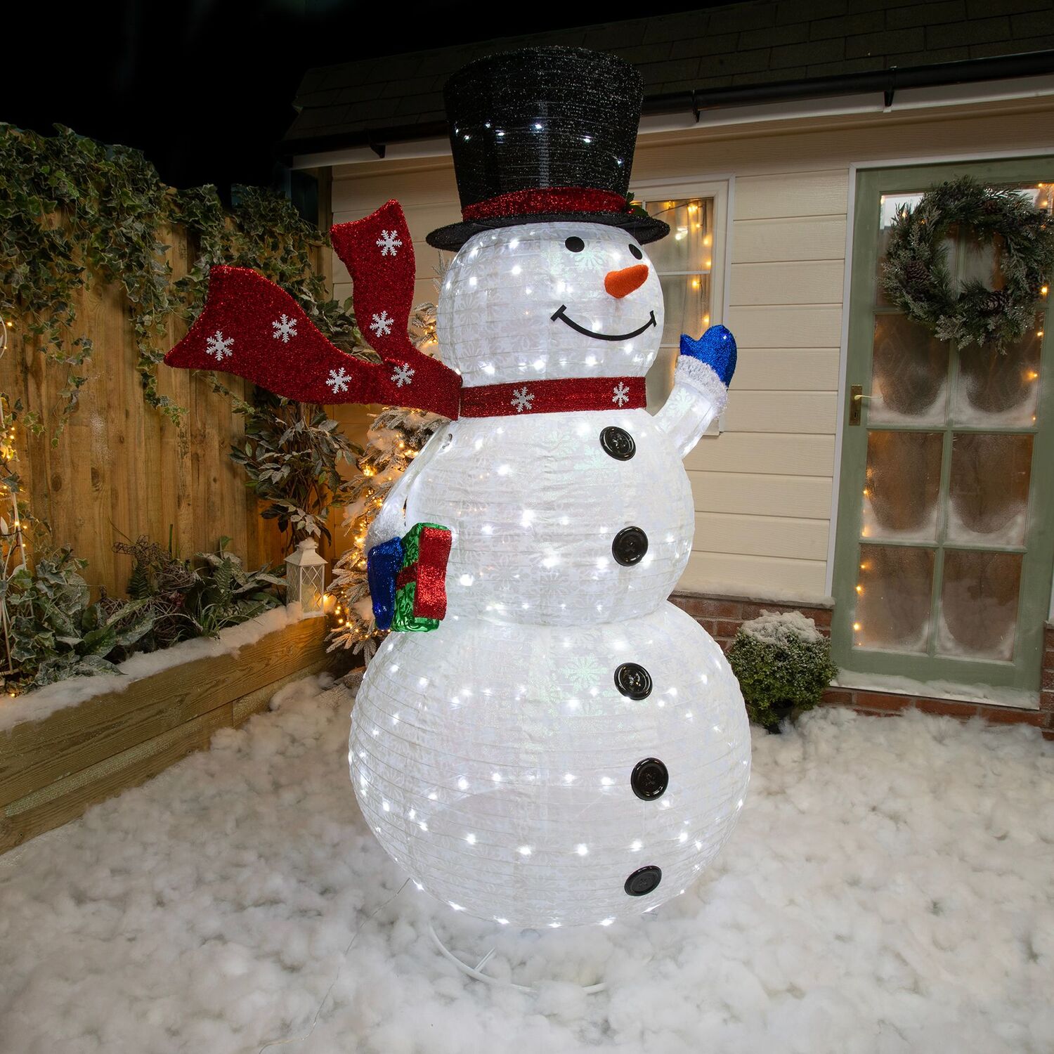 1.8M Pop up Snowman with 200 Lights