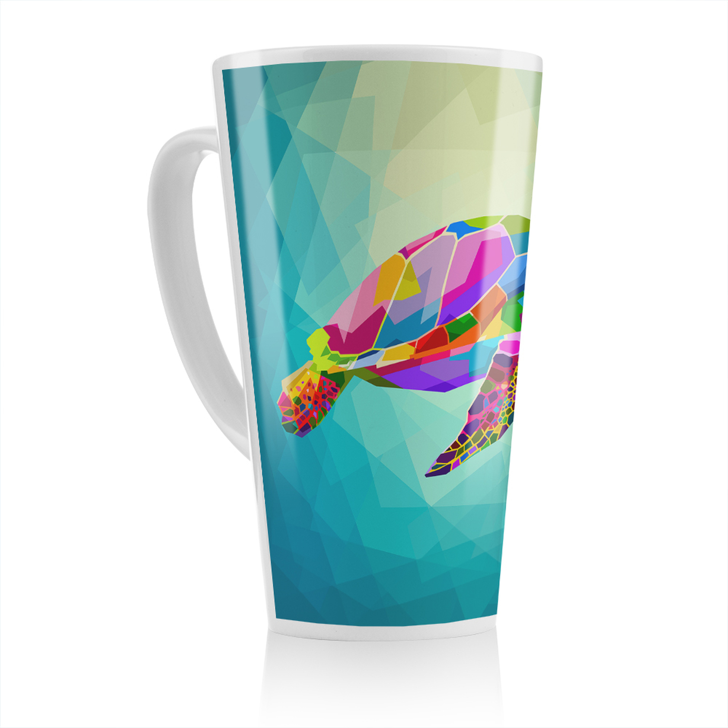 geometric blue water ocean Designer Latte Mug