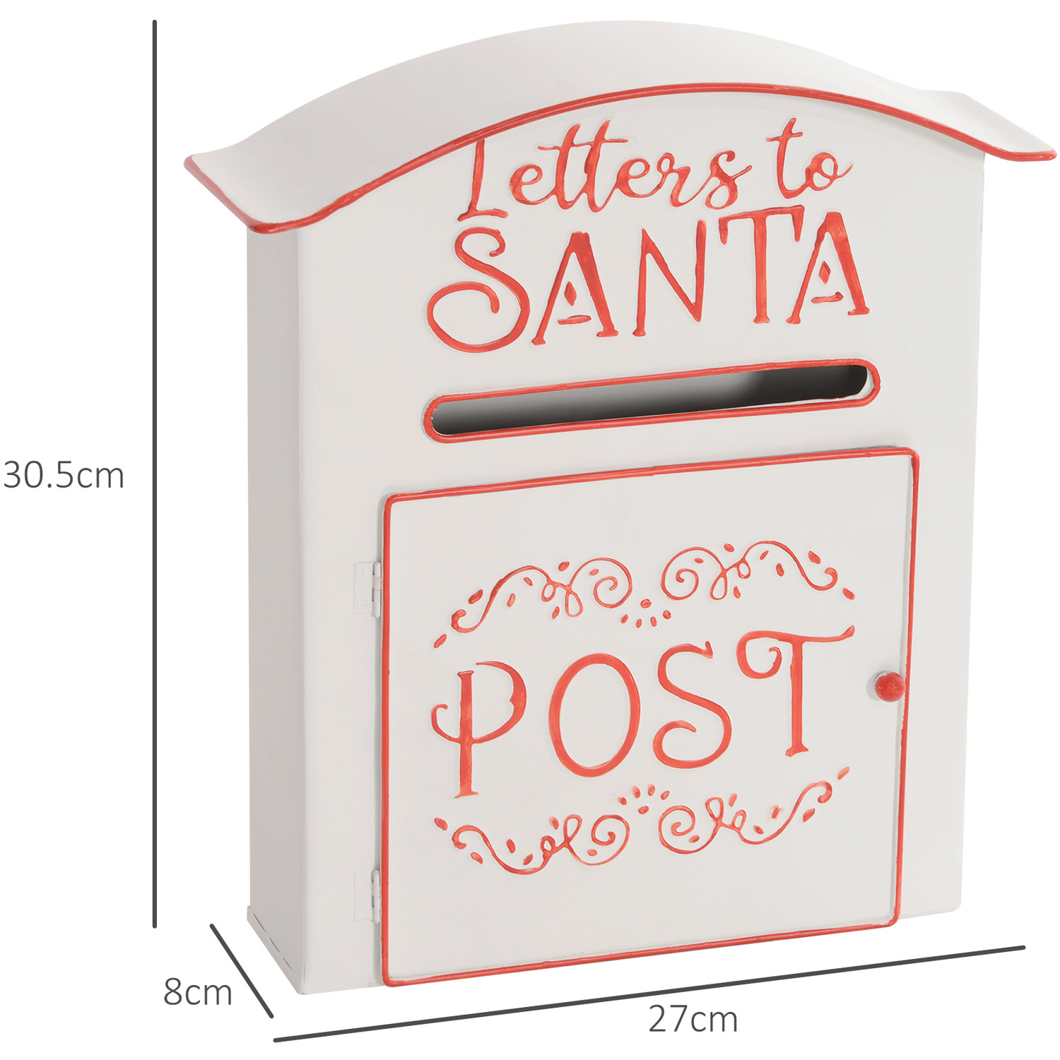 HOMCOM Christmas Post Box Wall Mounted Letters to Santa Mailbox