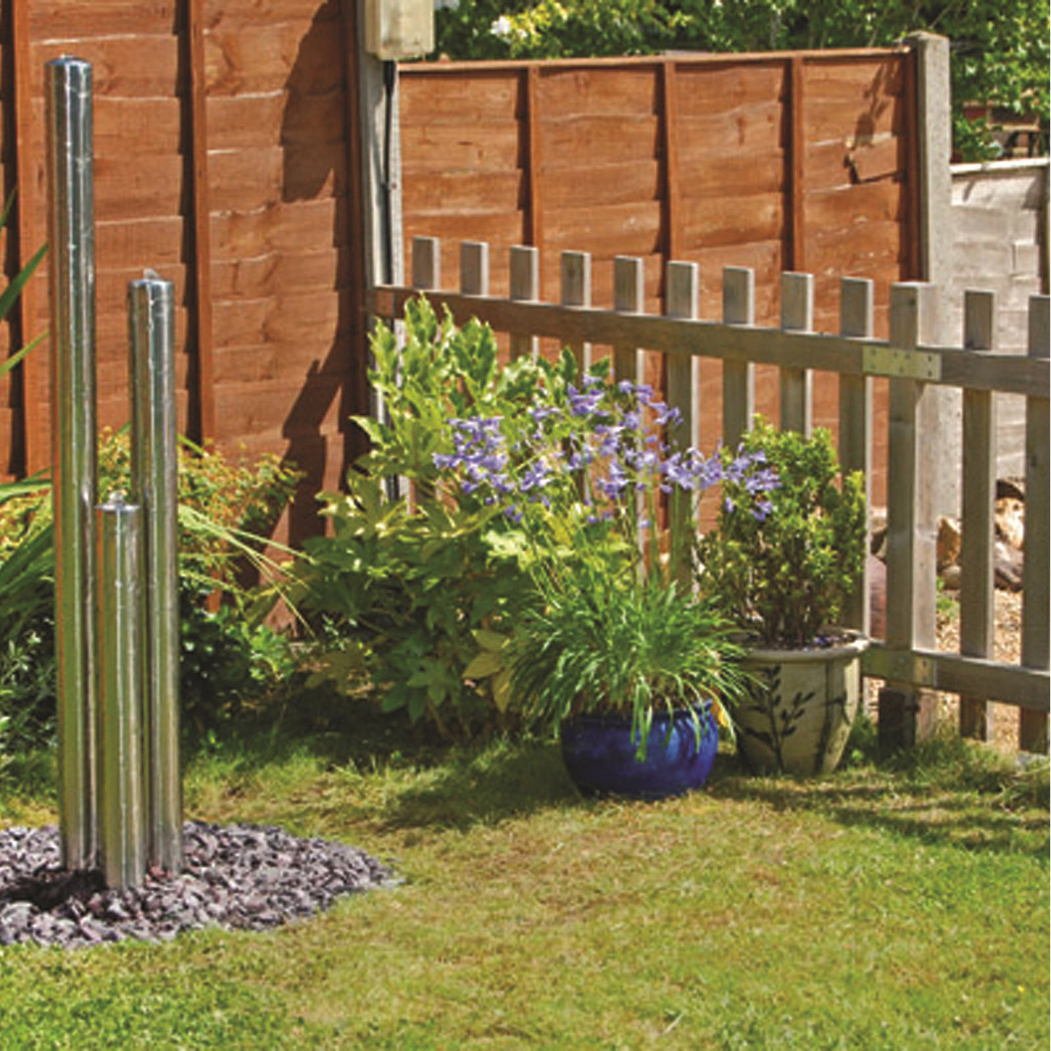 Primrose 3 Tier Stainless Steel Tube Water Feature Fountain with LEDs