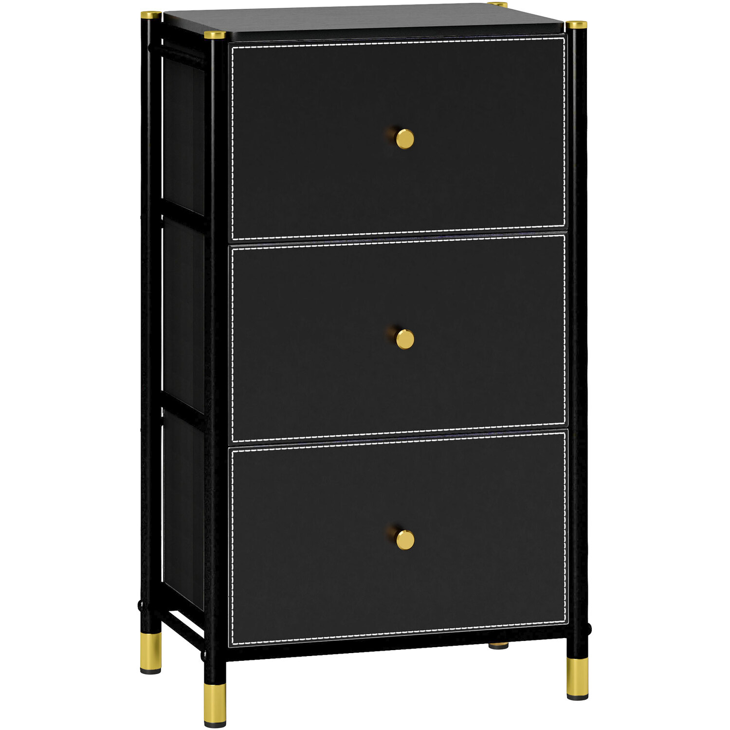 HOMCOM Bedroom Chest of Drawers with PU Leather Surface