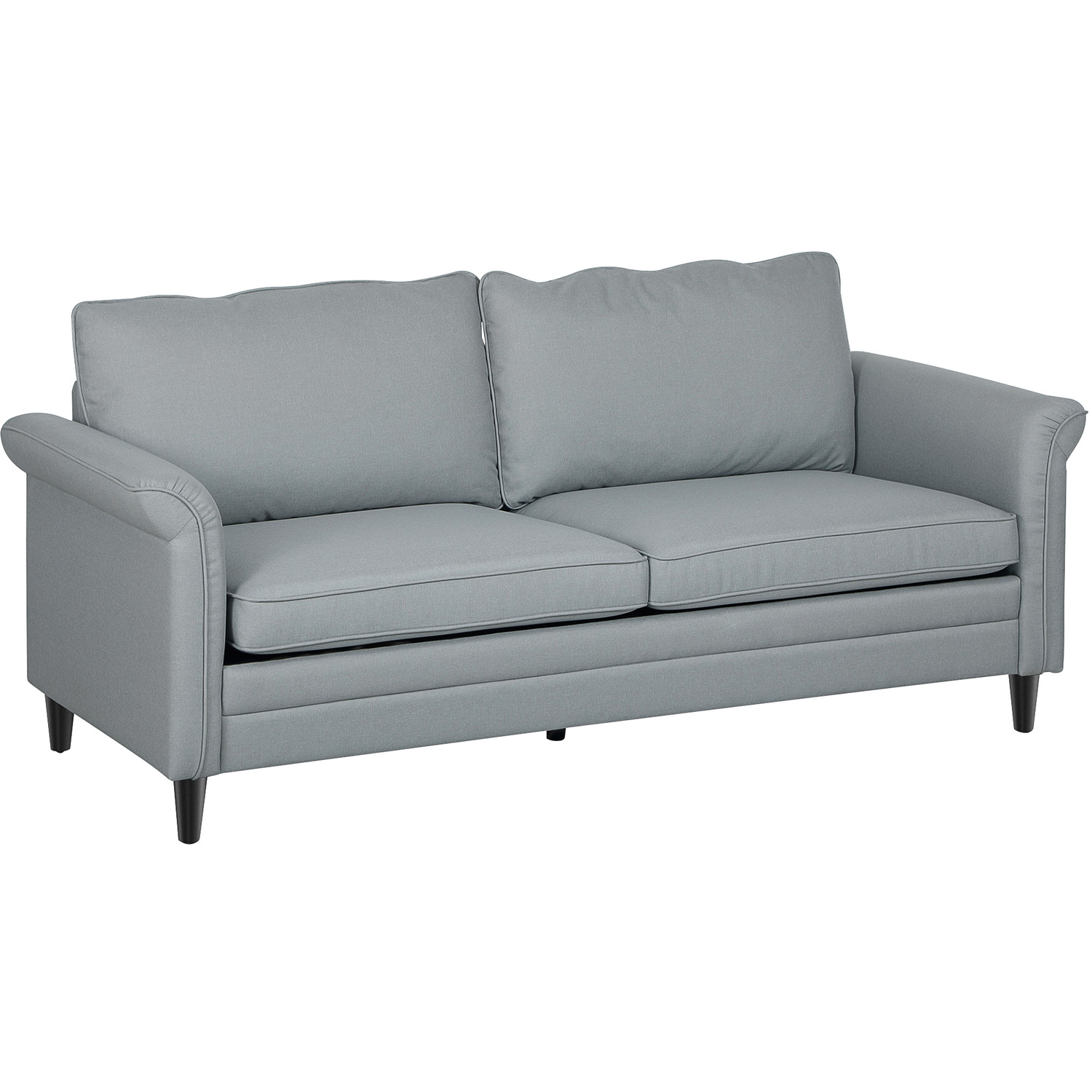 HOMCOM 3 Seater Sofa with Spring Cushion Rubber Wood