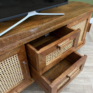 Rattan Oval Tv Media Unit