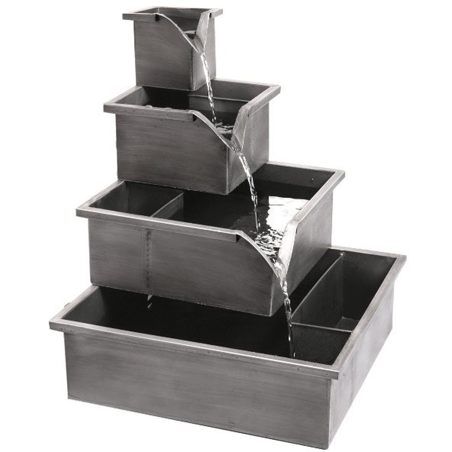 Wheaton Silver Cascading Water Feature and Planter H49cm