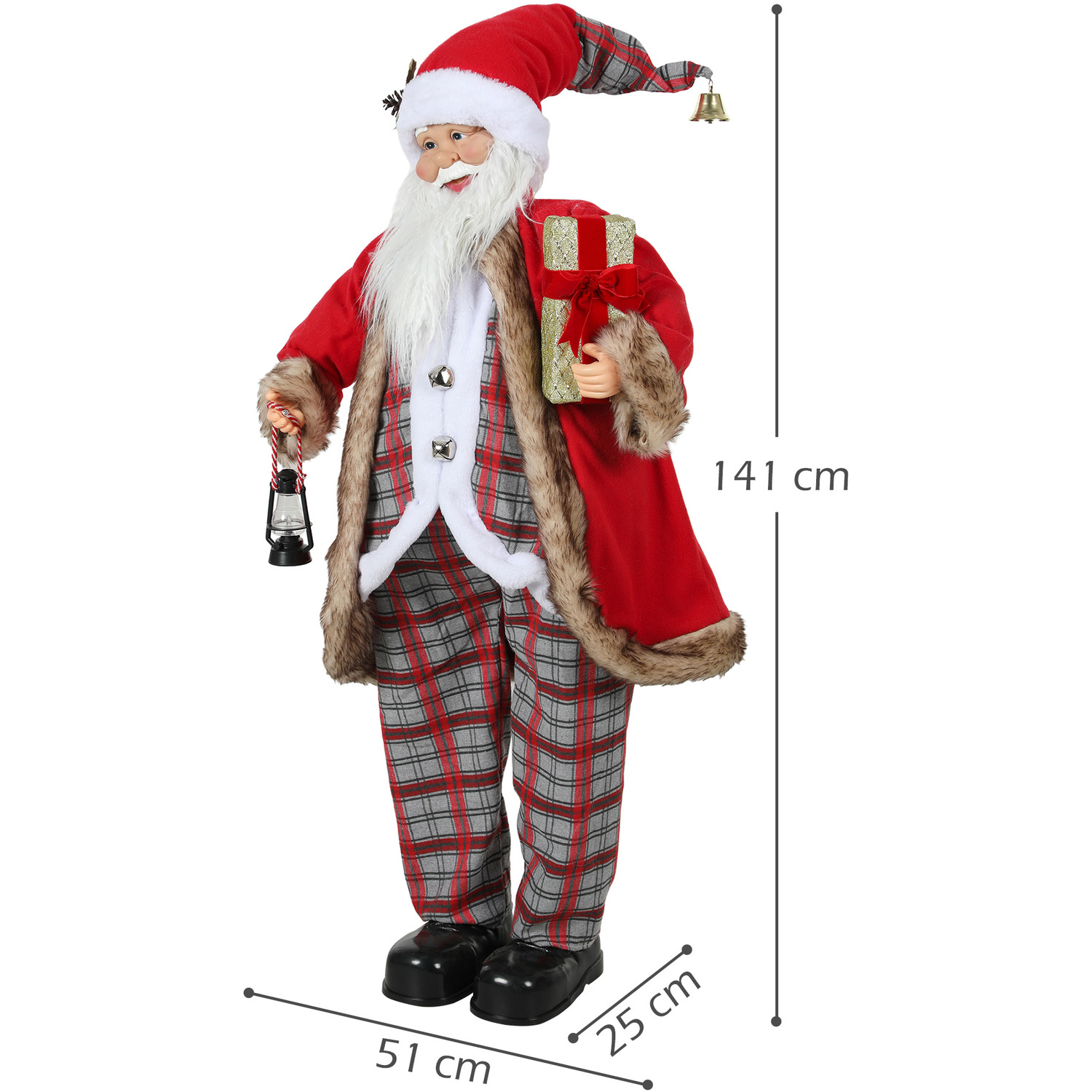 HOMCOM Life Size Animated Santa Claus with Sound Activated for Party
