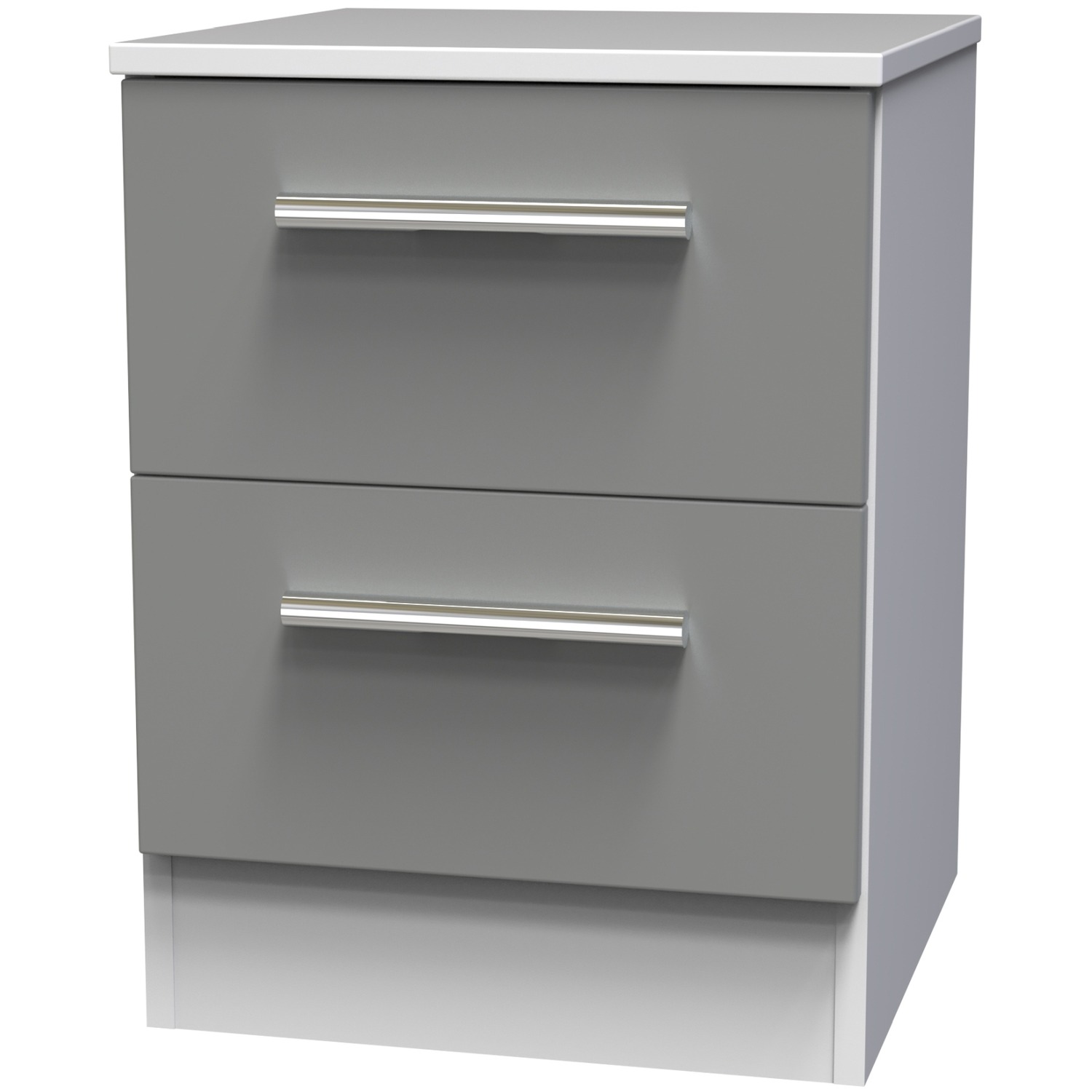 Contrast Ready Assembled 2 Drawer Bedside