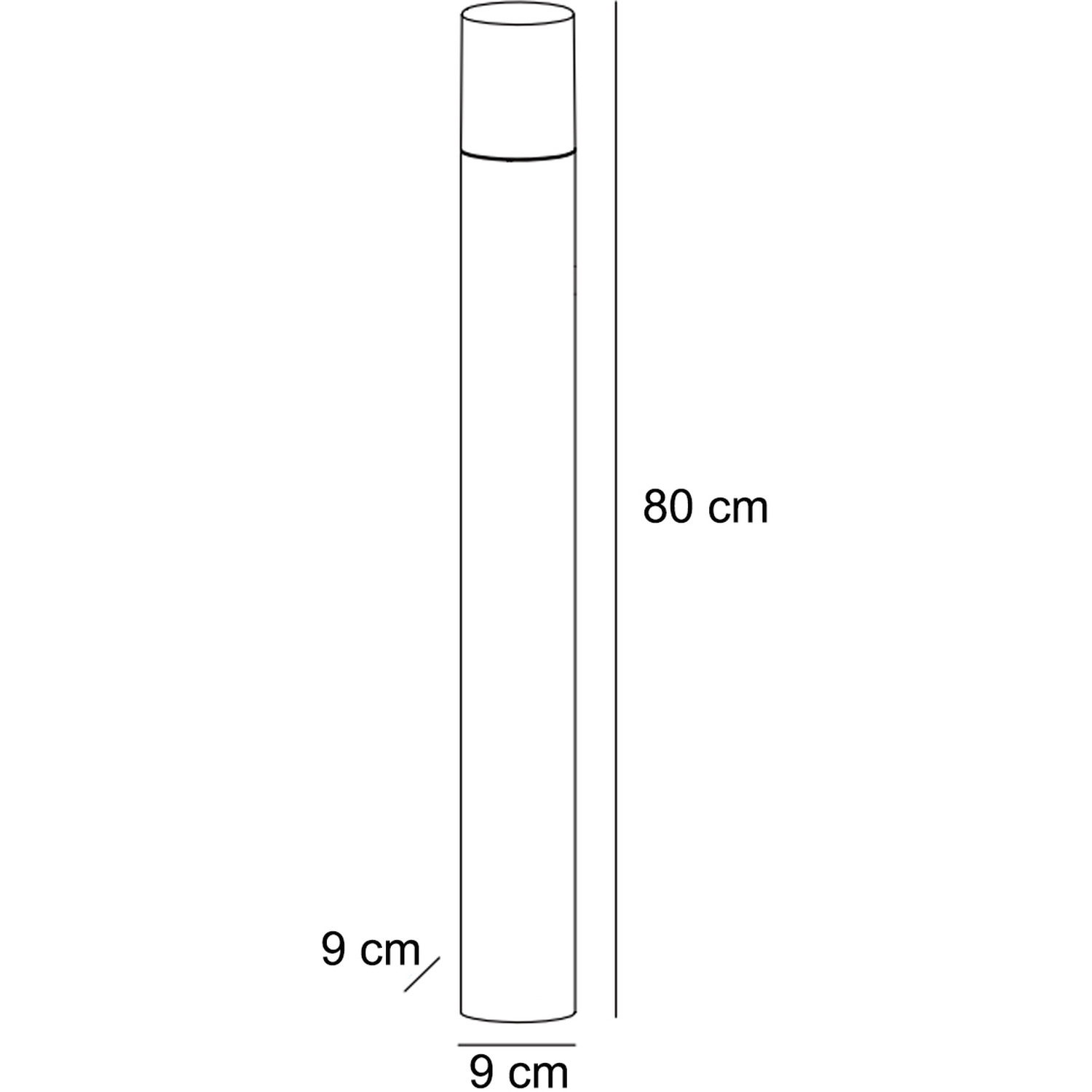 CGC BLUEBELL Black Outdoor Tall Post Light With Smoky Diffuser