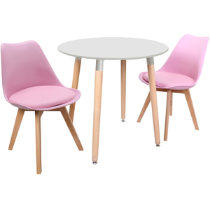 Round Lorenzo Dining Set with a Table and Chairs Set of 2