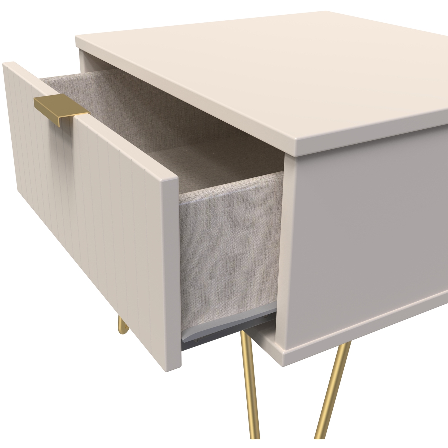 Linear Ready Assembled 1 Drawer Bedside Cabinet with Legs