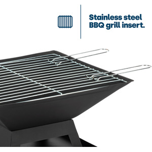Iron Geo Fire Pit with BBQ Grill