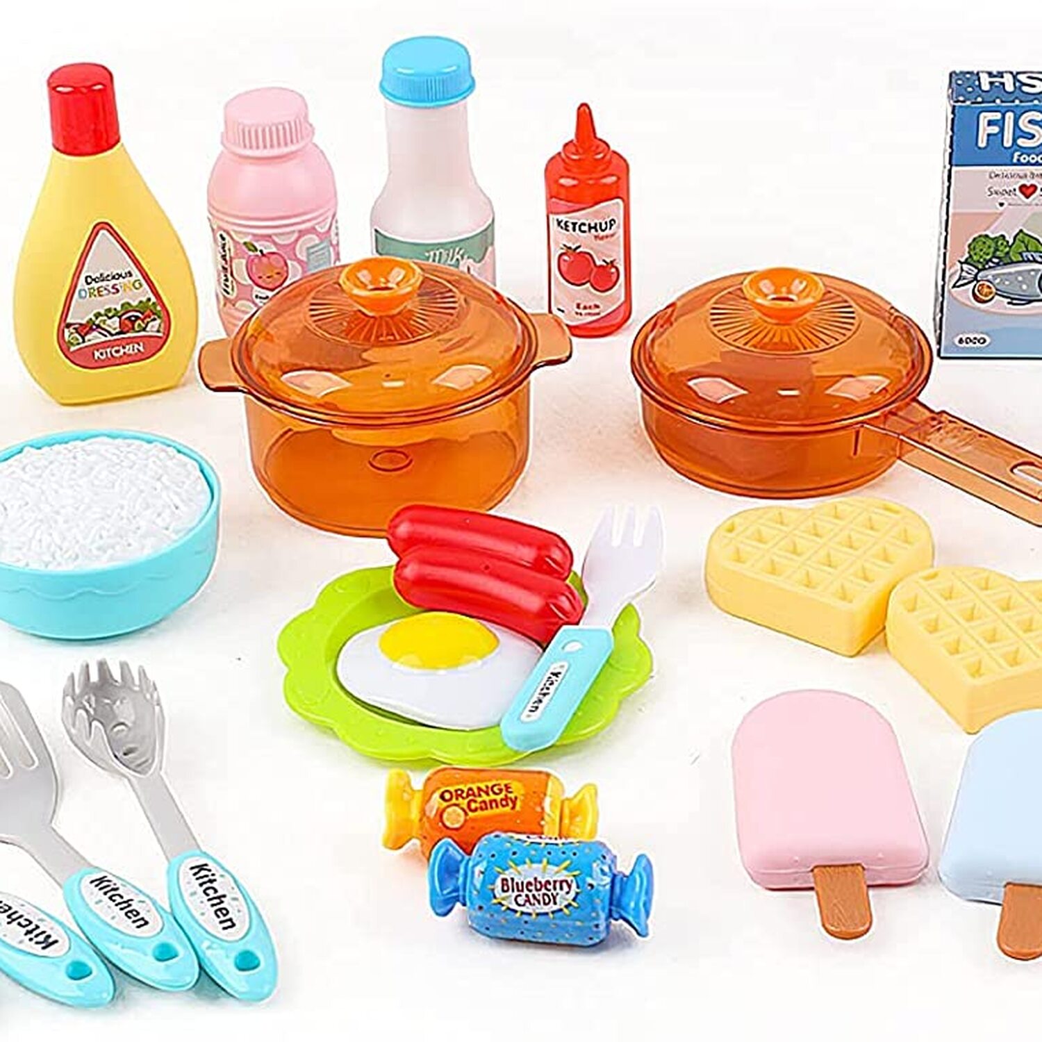 Miniature Kitchen Play Set with 34 Accessories blue