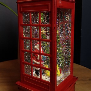 Light up SnowSwirl Santa in Call Box Christmas Decoration with LEDs