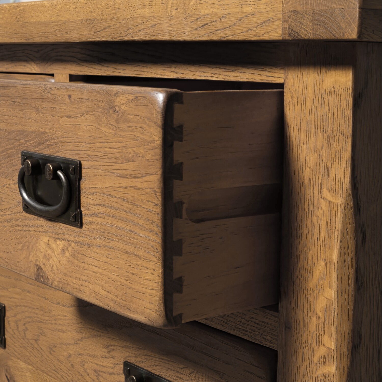 Rustic Oak 2 over 3 Chest of Drawers