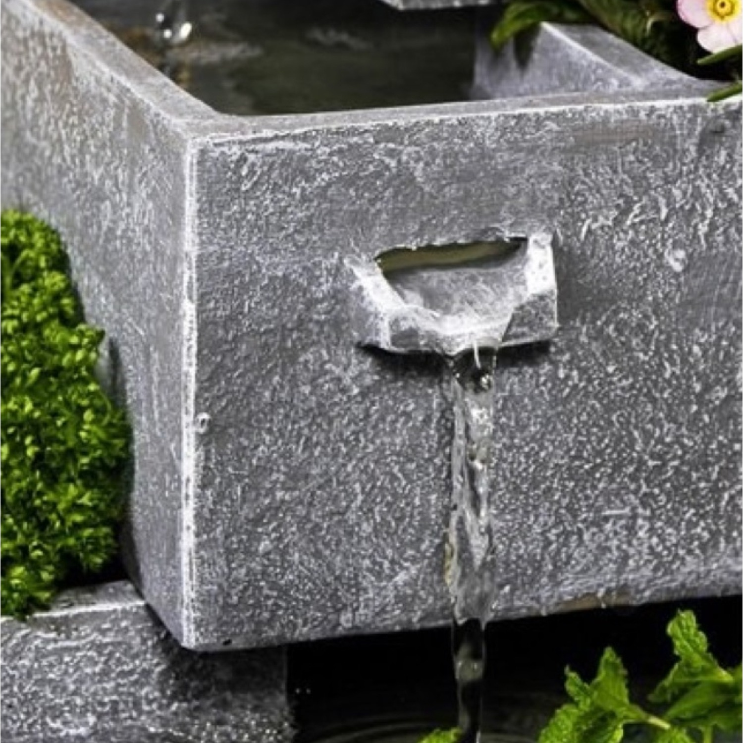 Perth 4 Tier Solar Powered Water Feature and Planter with LEDs