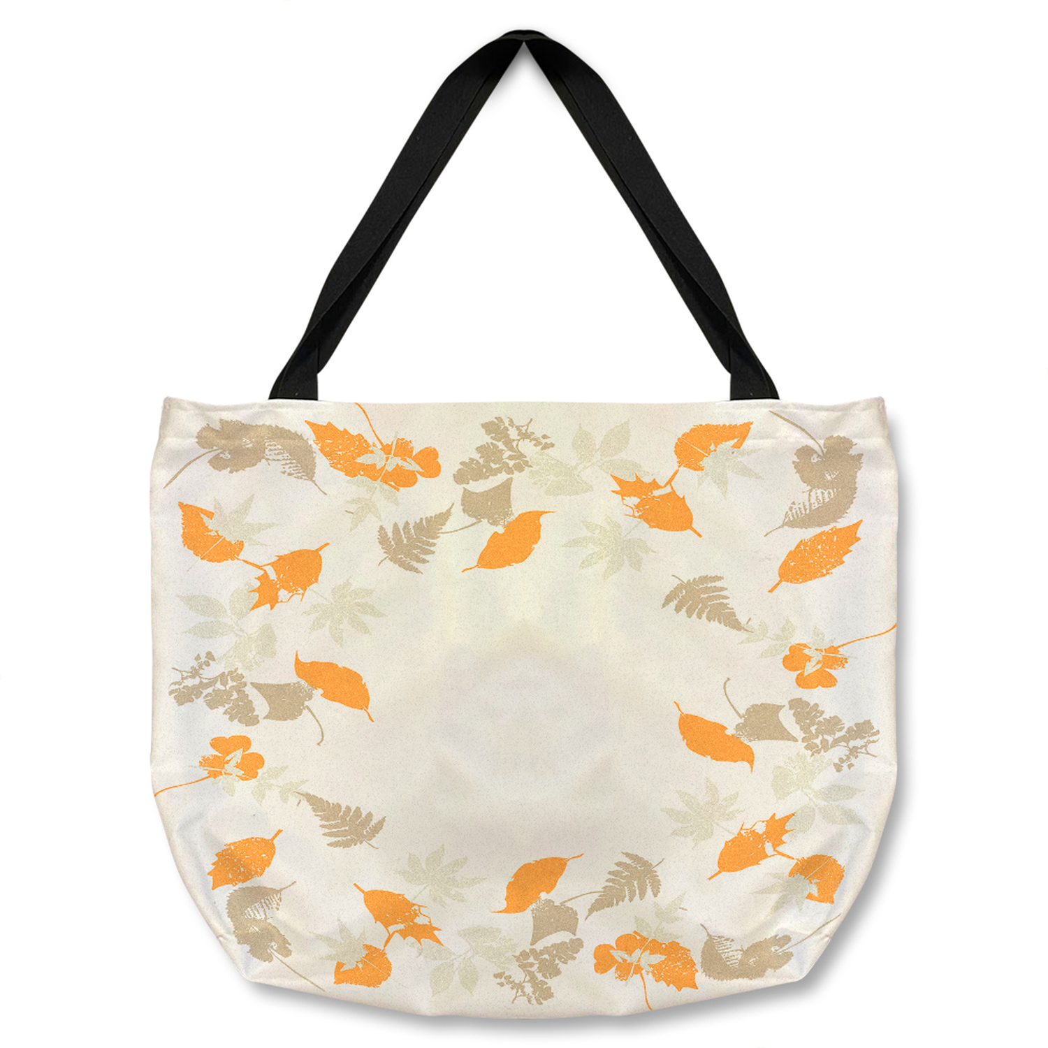 Orange Grey Autumn Leaves Tote bag