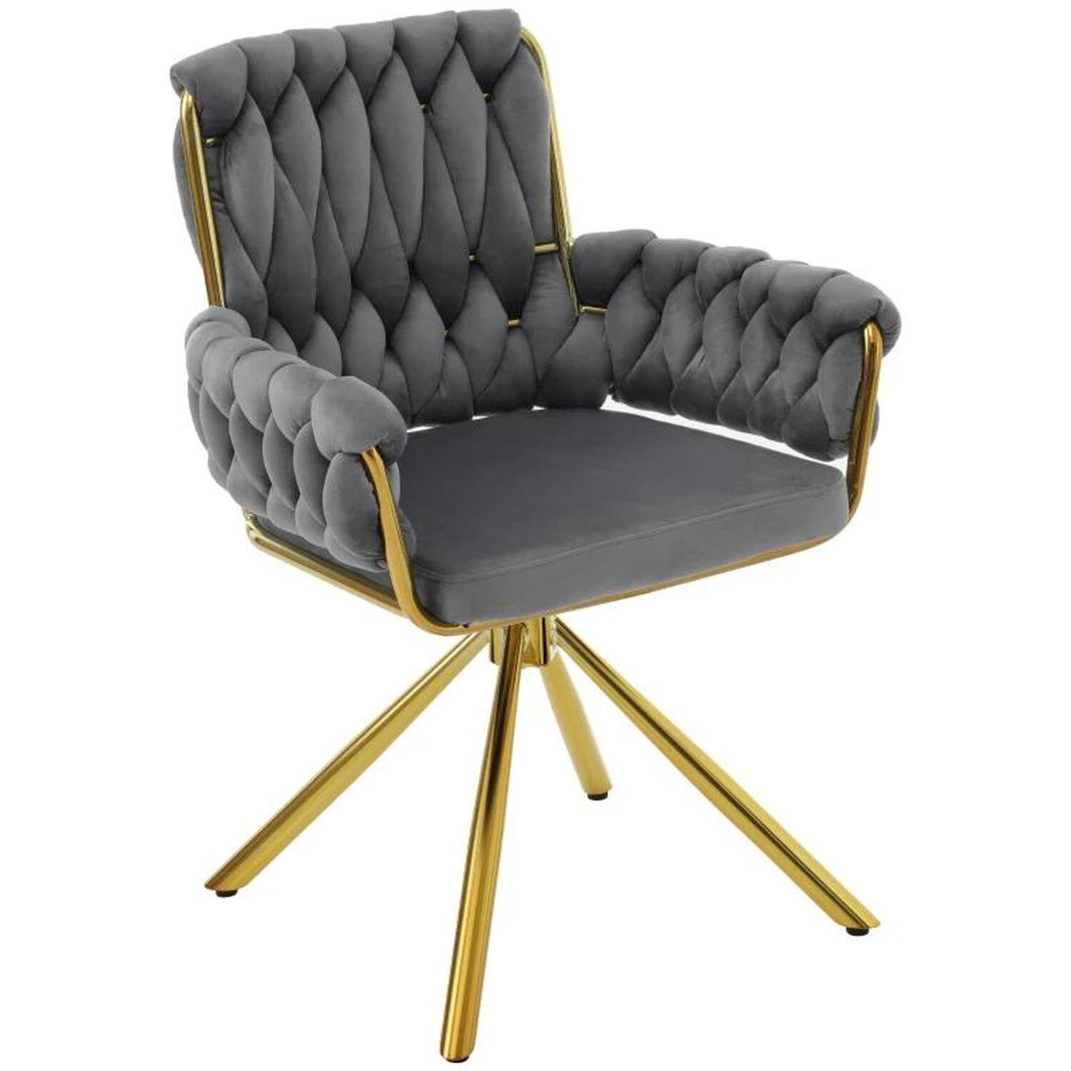 Luxurious Velvet Swivel Dining Armchairs