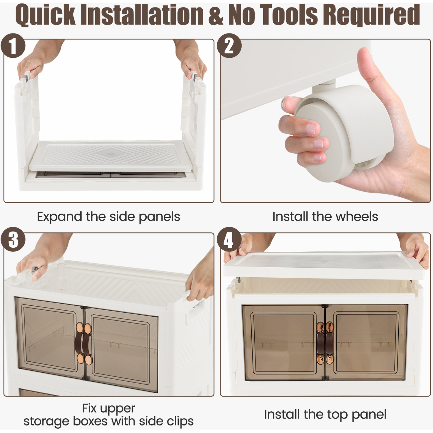 Collapsible Storage Bins with Lids