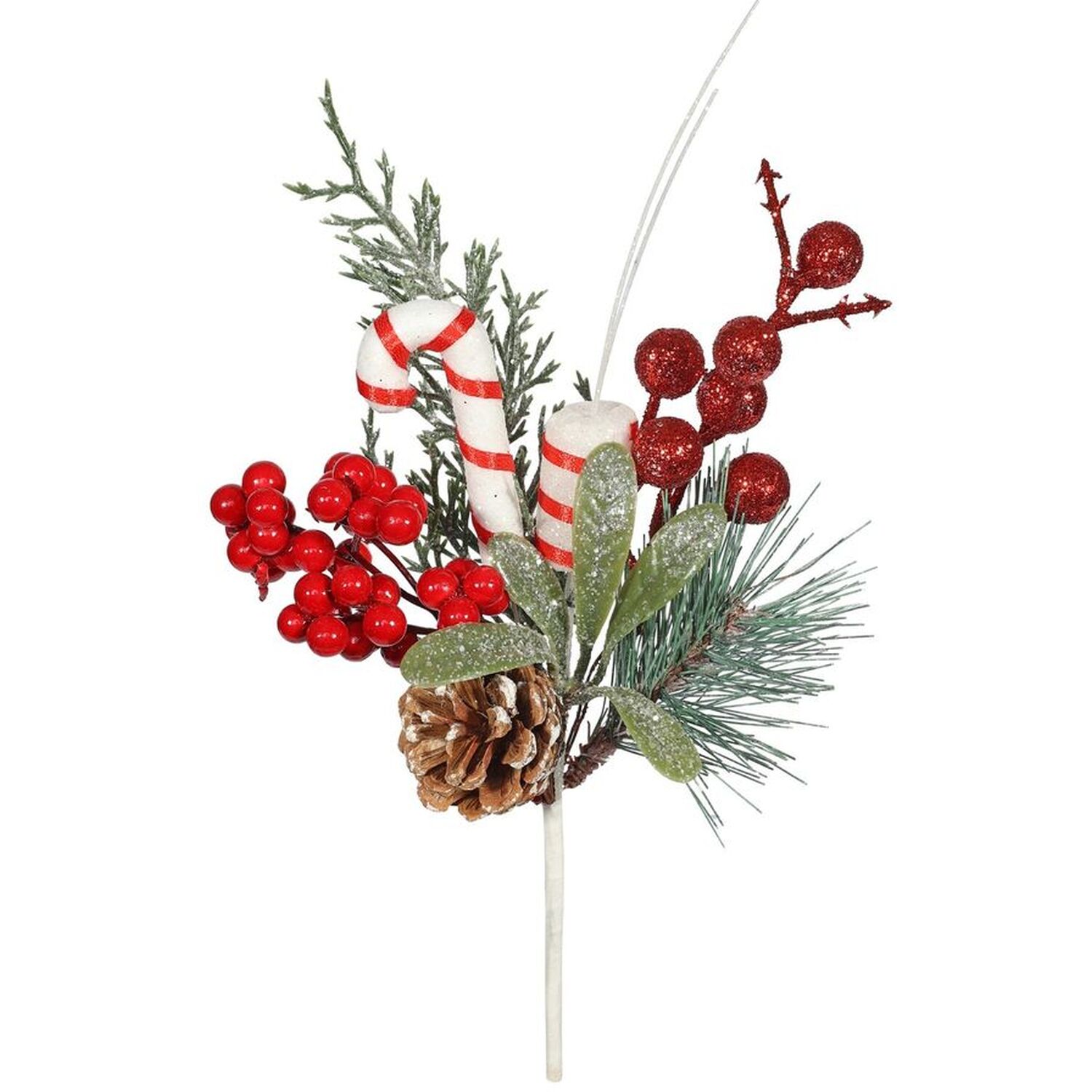 Candy Cane Pick with Berries