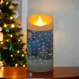 SnowTime Battery Operated 15cm Wax Candle