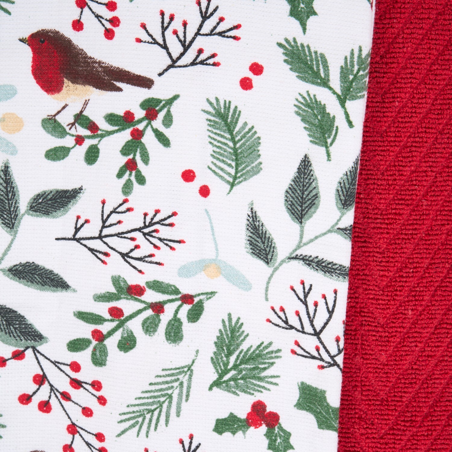 Pack of 2 Mistletoe Robin Tea Towels