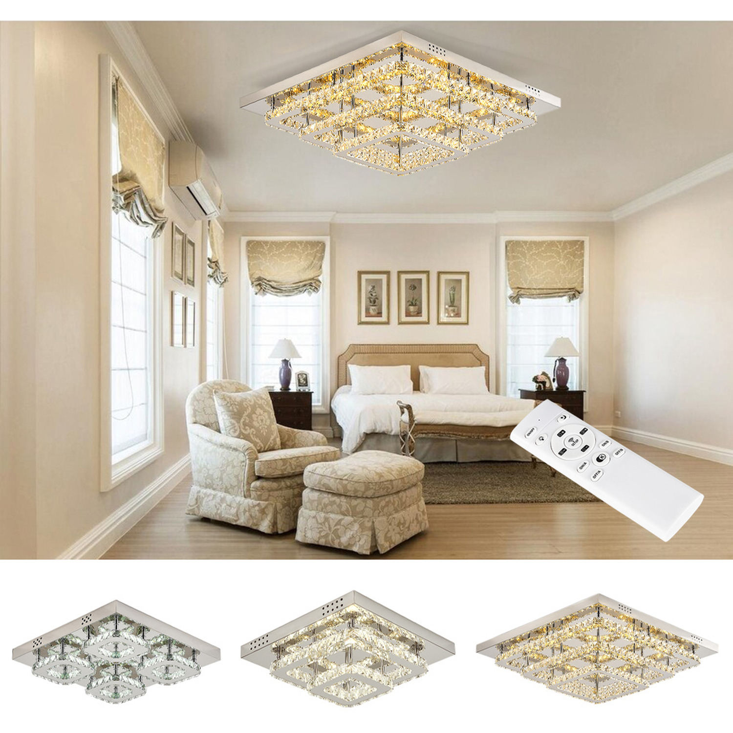 Double-tiers Crystal LED Ceiling Light