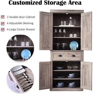 HOMCOM Traditional Freestanding Kitchen Storage Cupboard