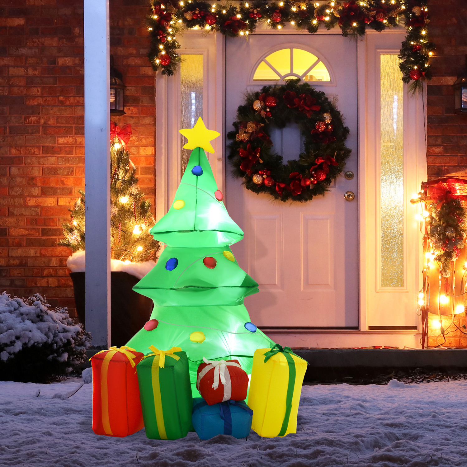 1.5m Inflatable Christmas Tree Xmas Airblown Decoration