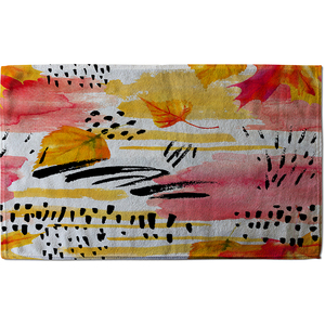 Abstract Fall Pattern In Bright Autumn Colours Soft Bath Towel
