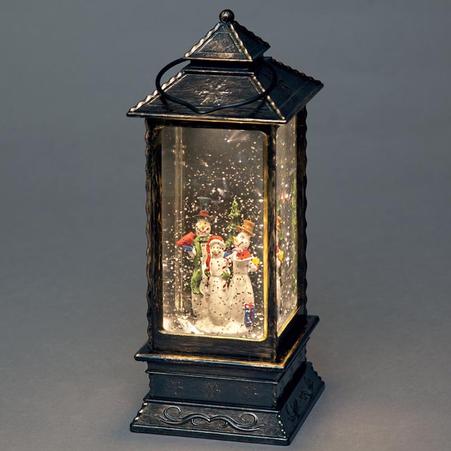 LED Water Lantern with Snowmen Scene