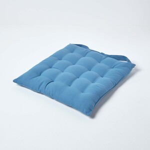Solid Cotton Seat Pad with Button Straps