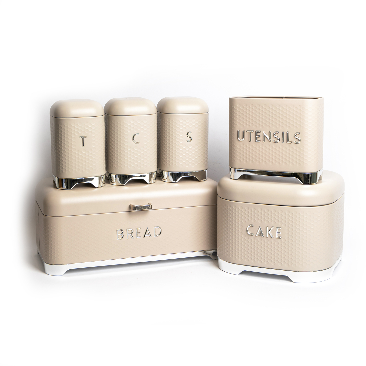 Set of Gift- Lovello Iced Latte Textured Counter Top Storage