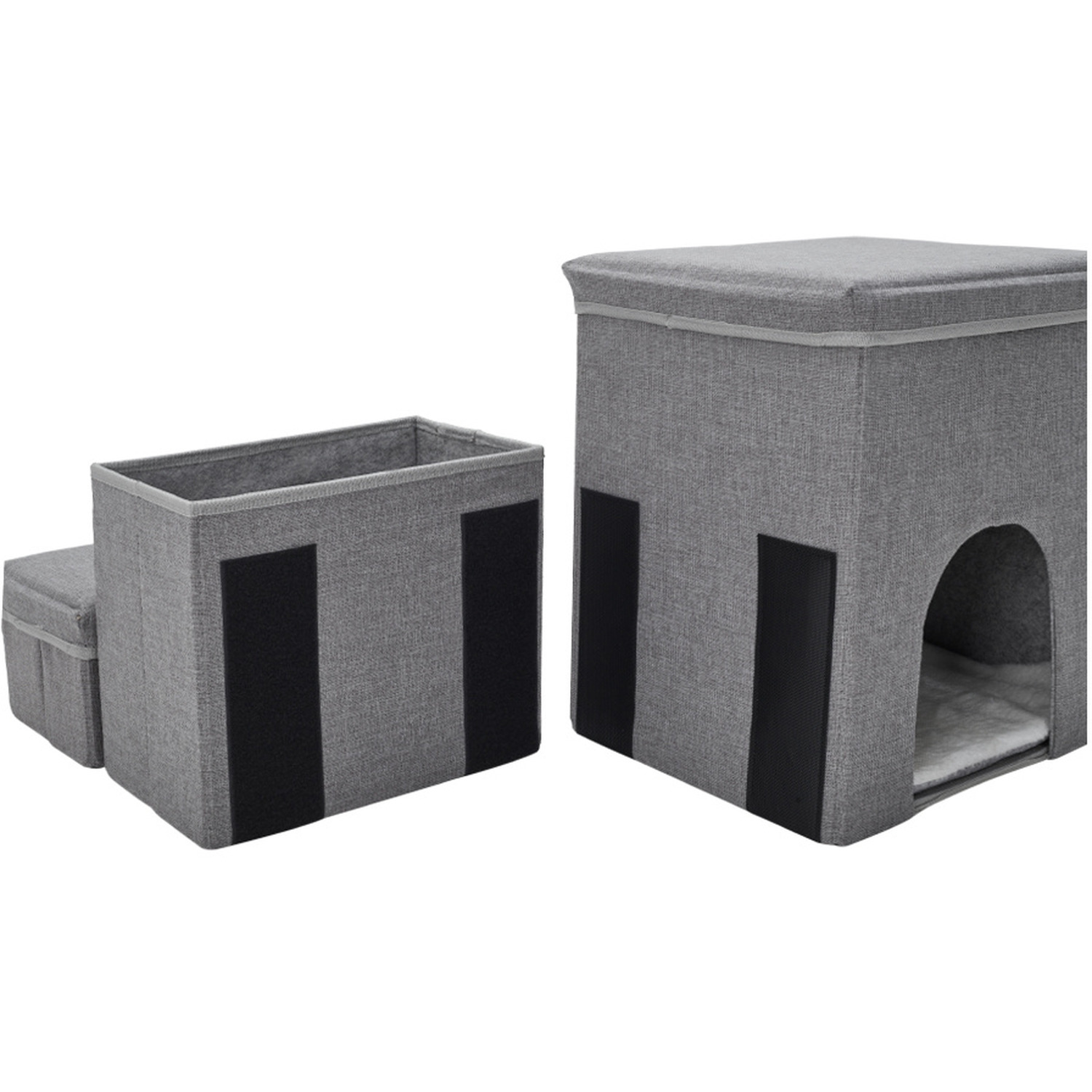 3-Step Foldable Pet Stairs with Nest