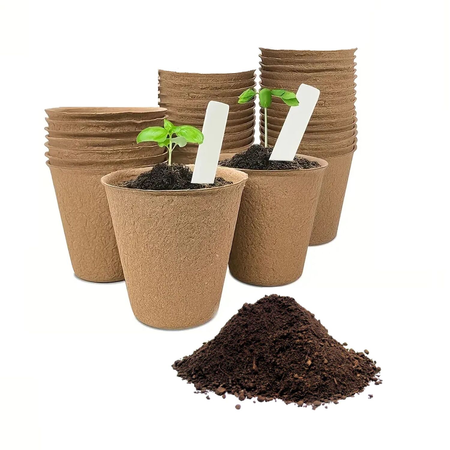 36 Round Peat Pots Biodegradable Seed Plant Pots Seedlings Cuttings 8cm