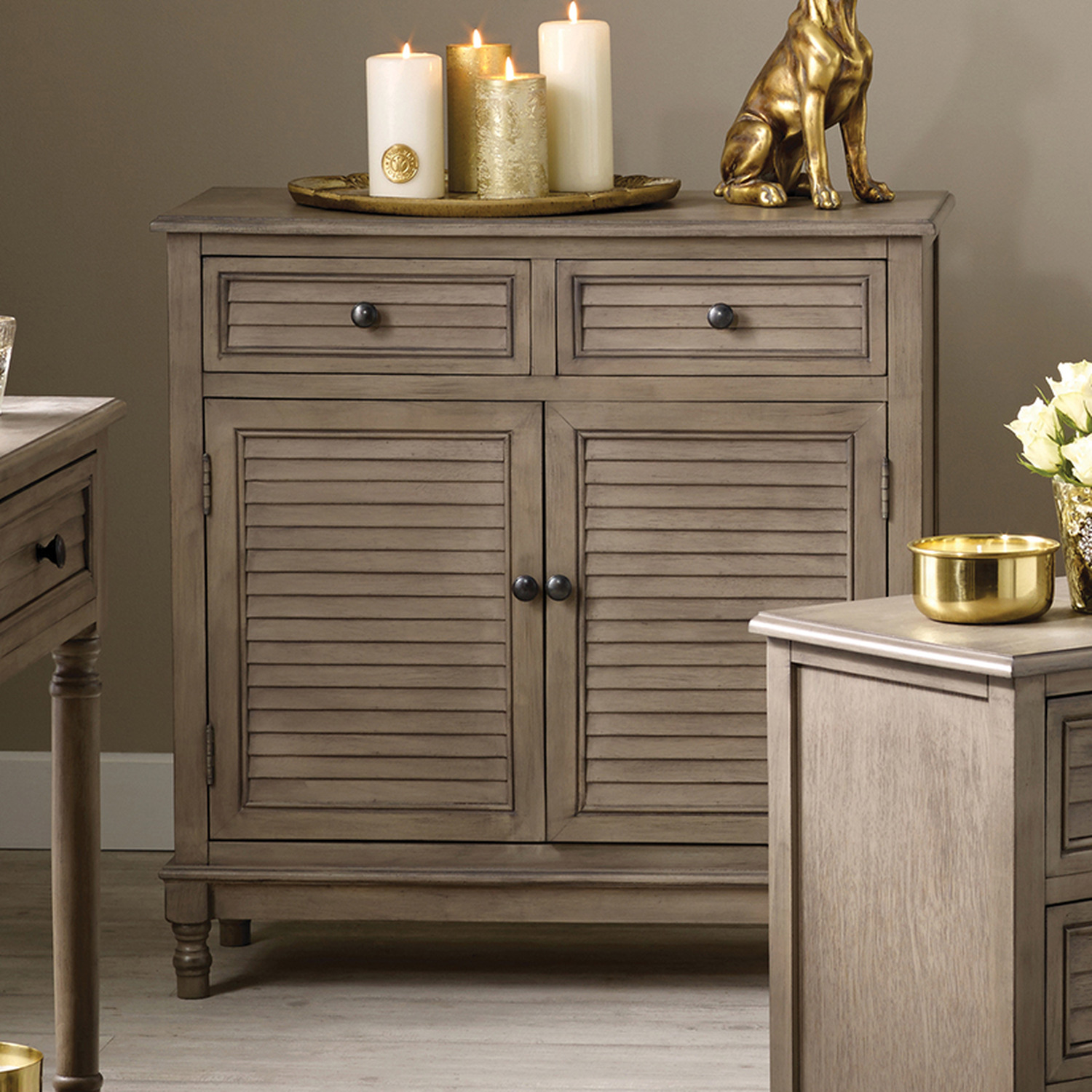 Wooden 2 Drawer 2 Door Unit