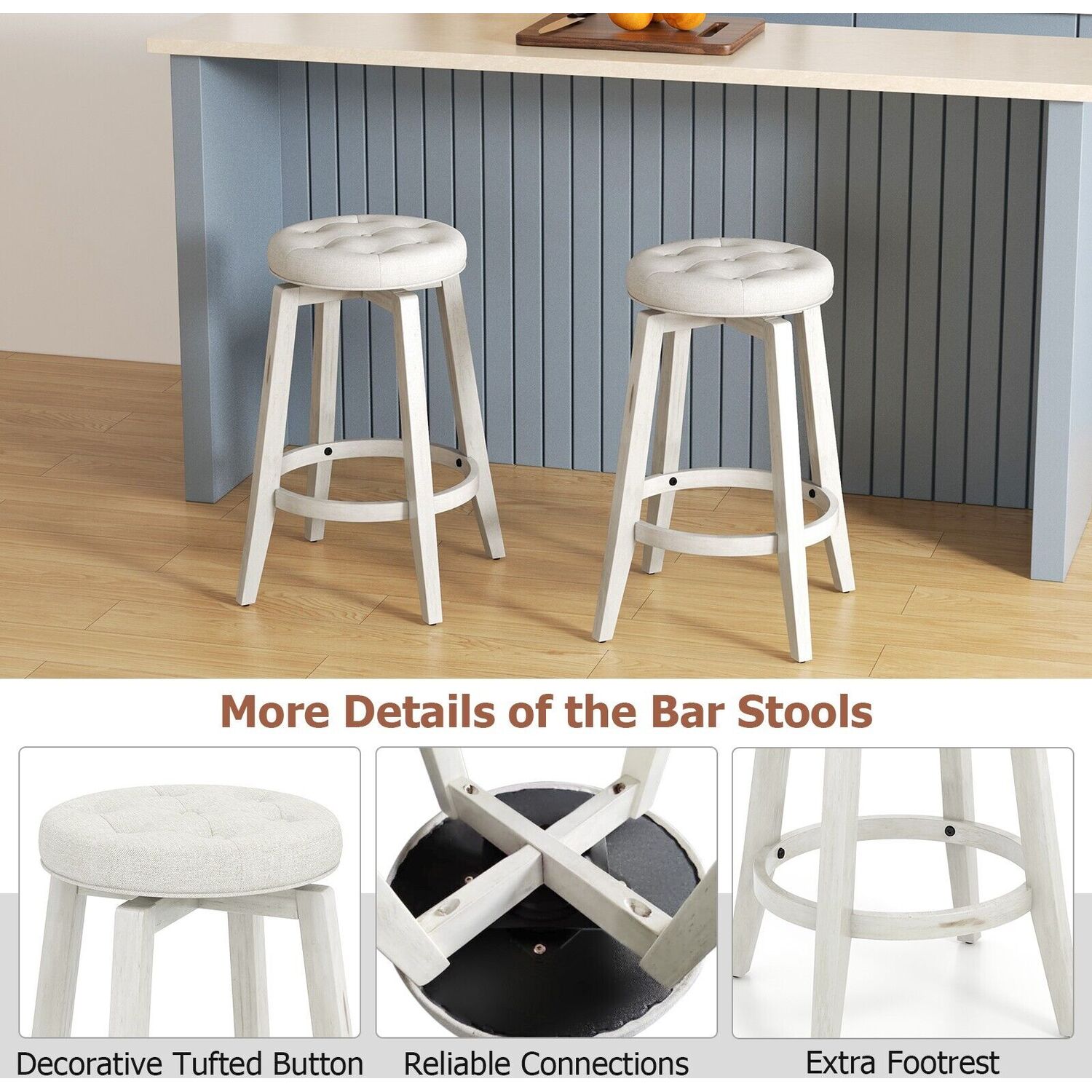 Kitchen Stools Swivel Bar Stool Set of 2